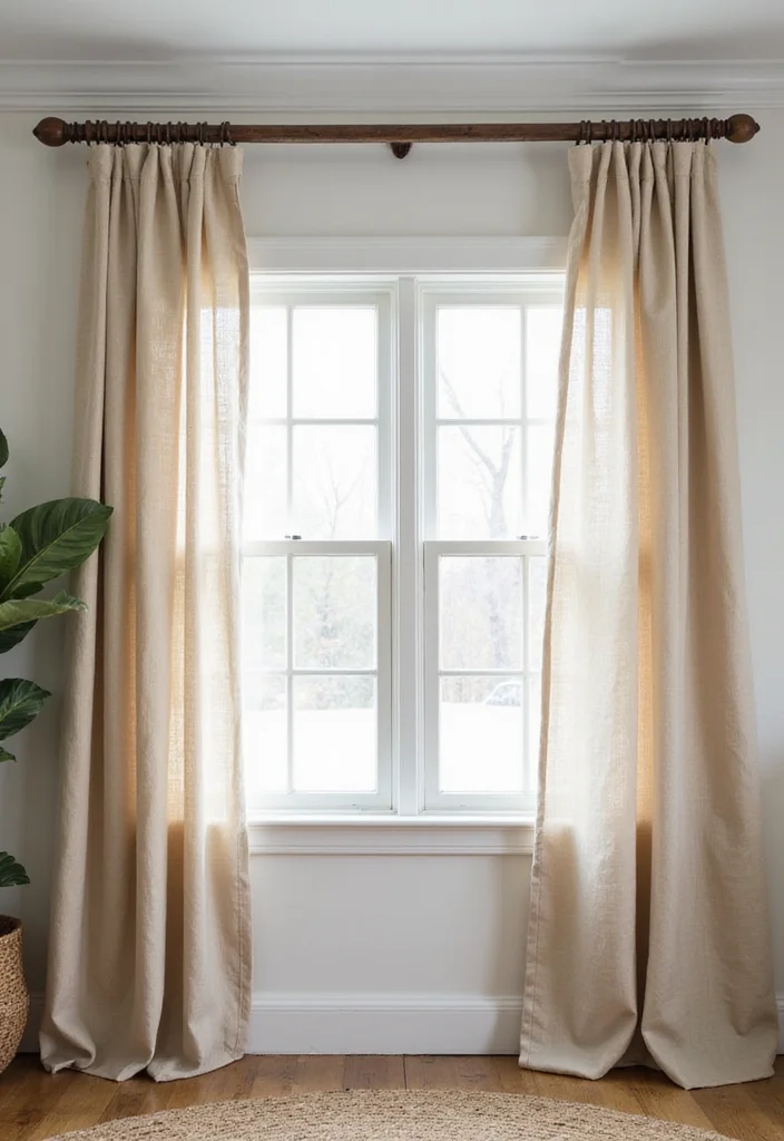 10 Farmhouse Curtain Rod Ideas for Simple Rustic Style - Homedeza